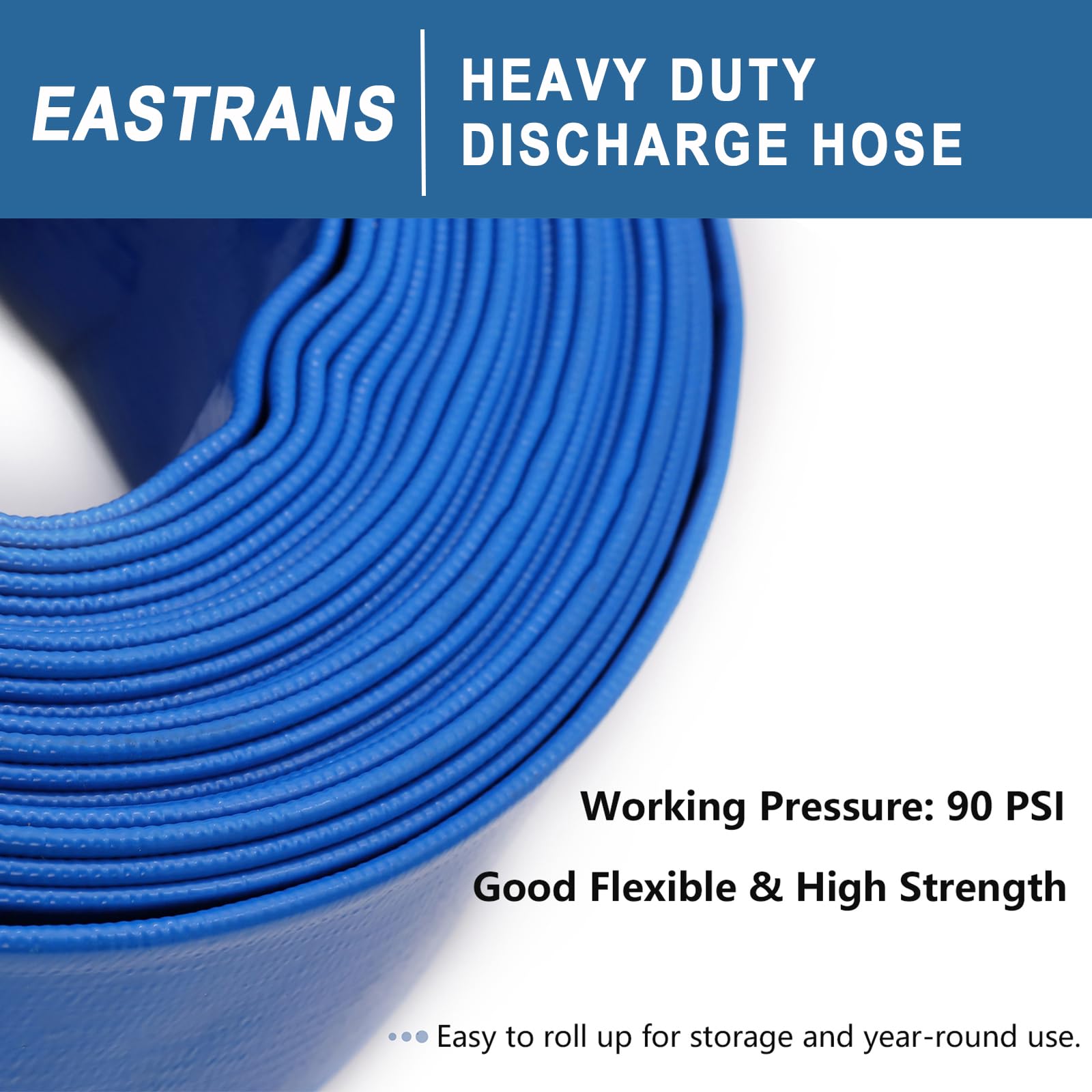 Snapklik.com : 1.5" X 100 Blue PVC Backwash Hose