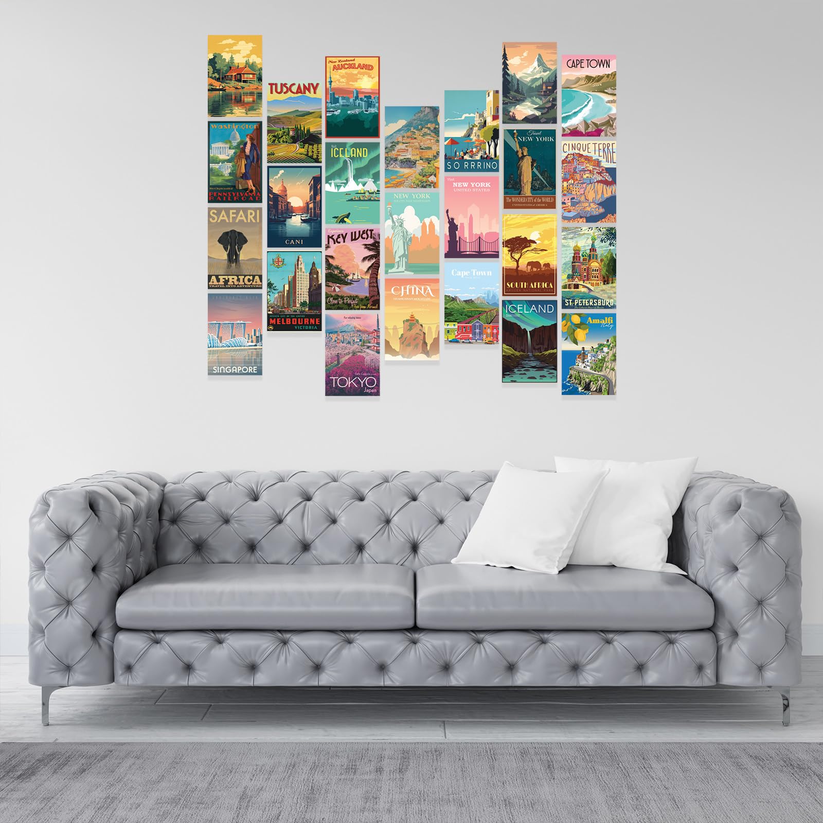 CVANU Set of 25 Aesthetic Country Theme Printed Collage Kit Boho Poster ...