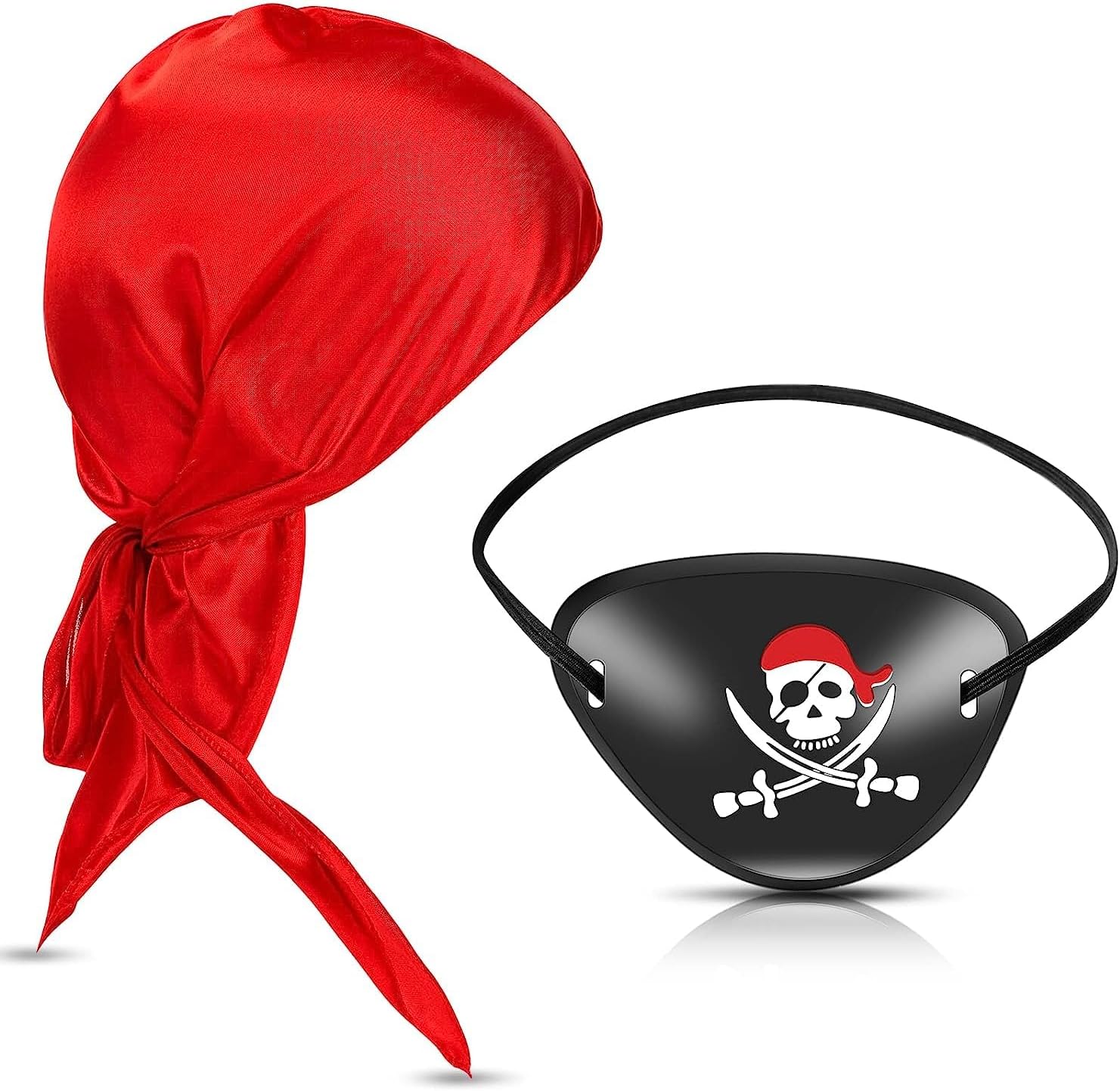 DOKLY 2 Pieces Captain Pirate Costume Accessory Set - Durag Long Tail ...