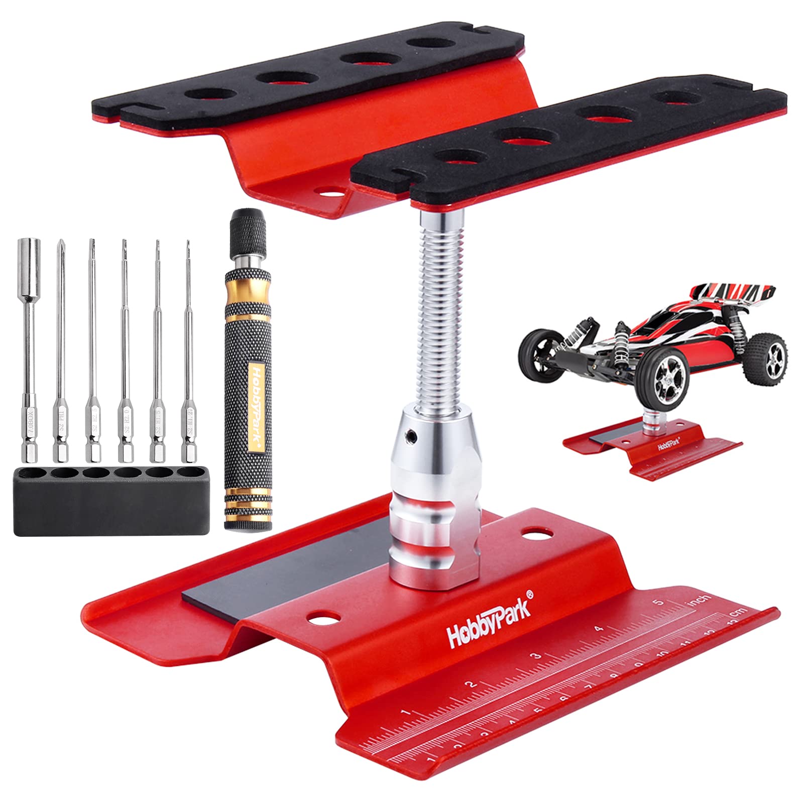 Amazon.com: Hobbypark Aluminum RC Car Work Stand Repair Workstation 360 ...