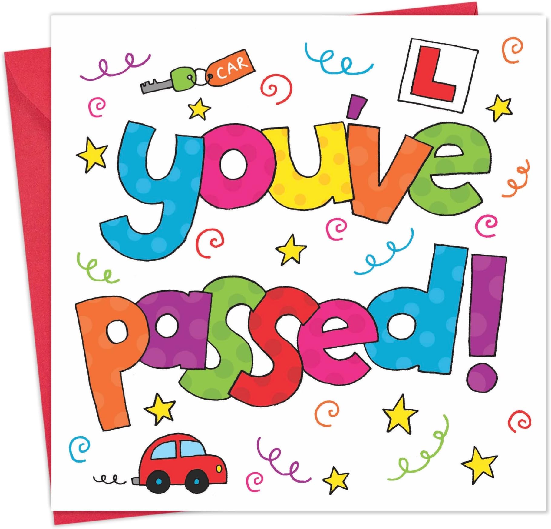Amazon.com : Twizler Passed Driving Test Card - Colorful Passed Driving ...