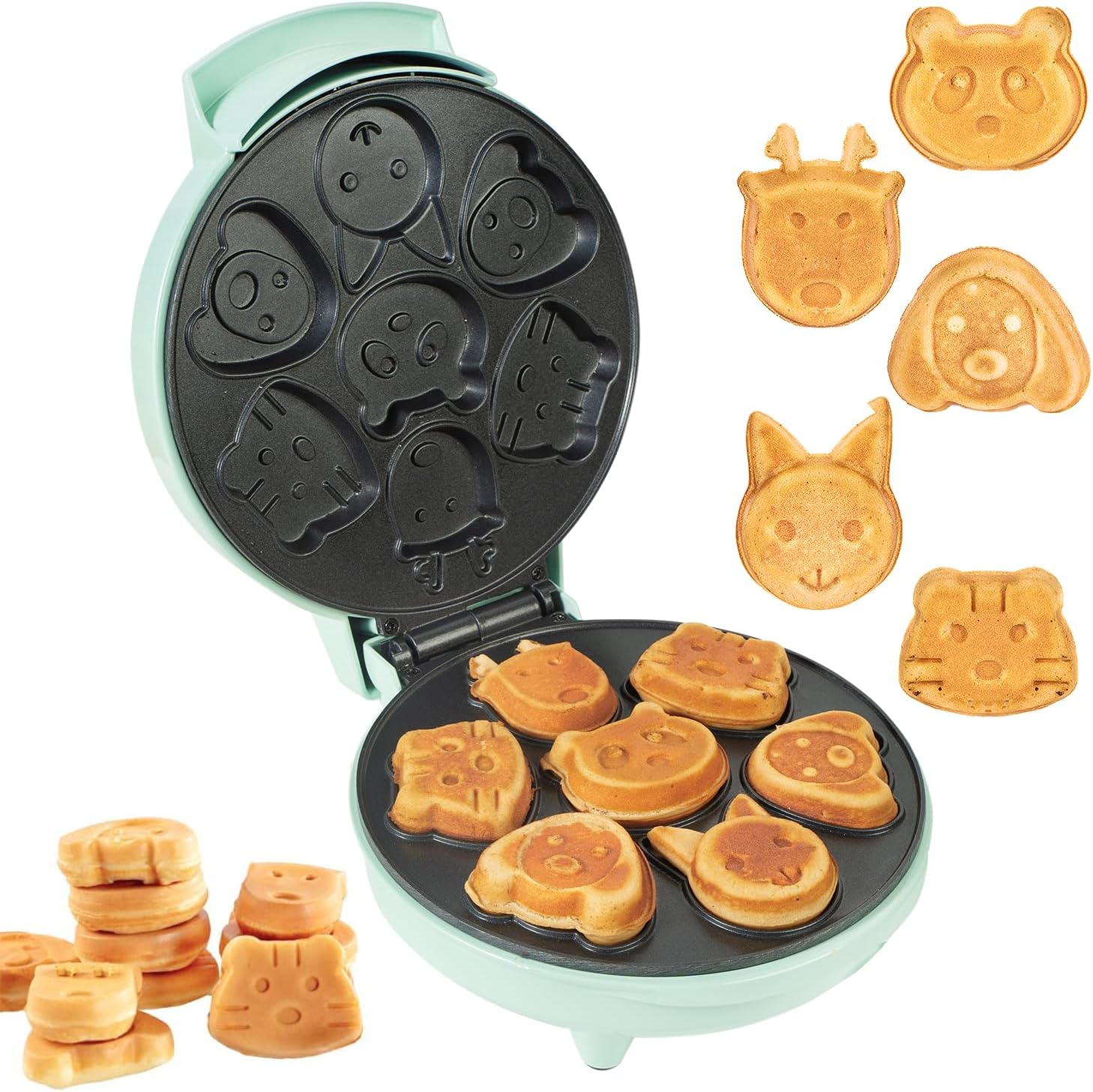 FineMade Mini Waffle Maker, Make 8 Pieces of 2 Inch Mini Waffle Bites ...