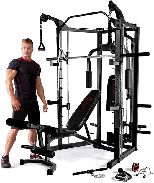 Marcy Eclipse Deluxe Smith Machine Gym - Black/Red : Amazon.co.uk ...