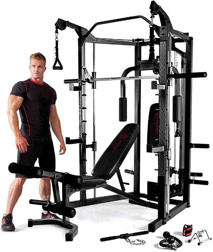 Marcy Eclipse Deluxe Smith Machine Gym - Black/Red : Amazon.co.uk ...