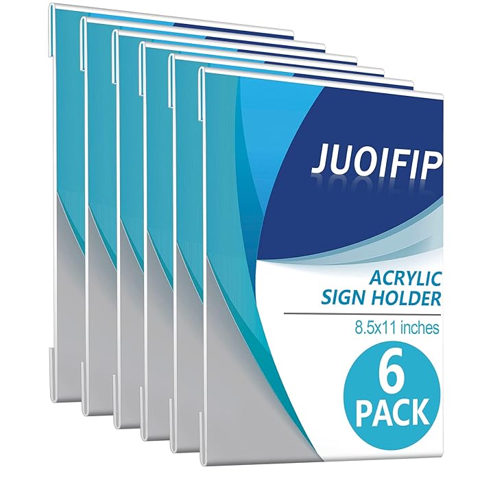 Buy JUOIFIP Acrylic Sign Holder 8.5x11 |Wall Mount Sign Holder with 3M ...
