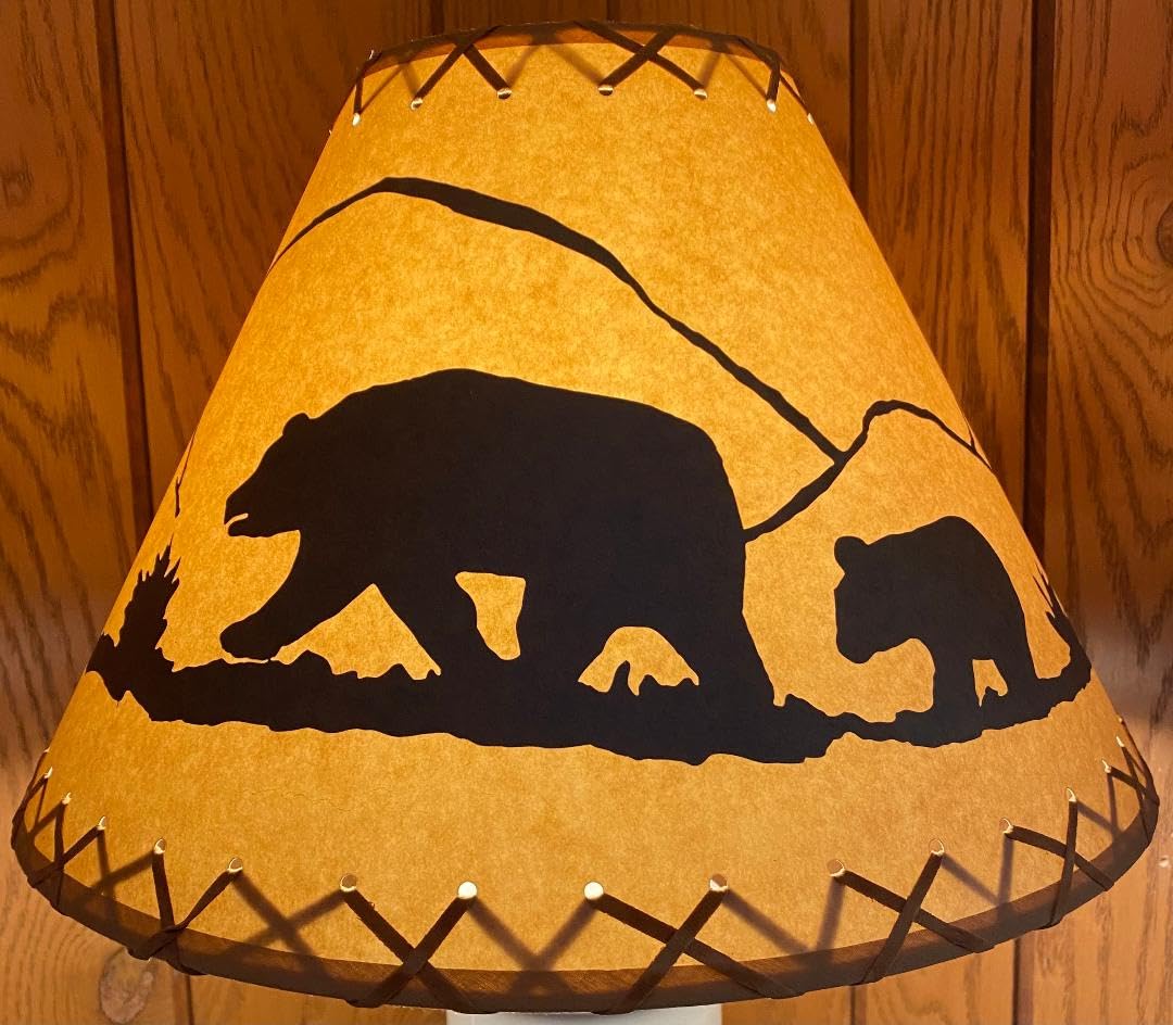 Rustic Oiled Kraft Laced Bear Lamp Shade - 16" - Amazon.com