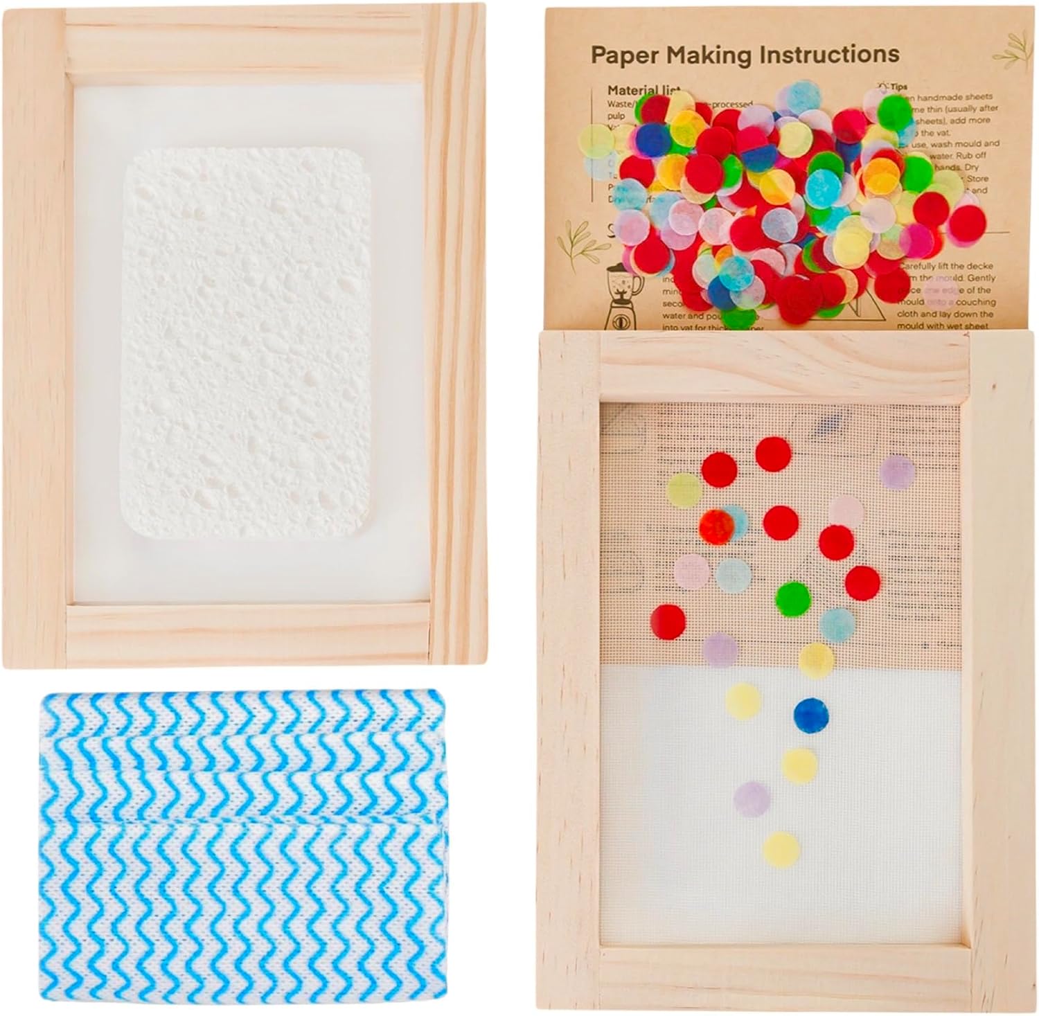 Amazon.com: A6 Paper Making Screen Kit Papermaking with Pine Wood Mould ...