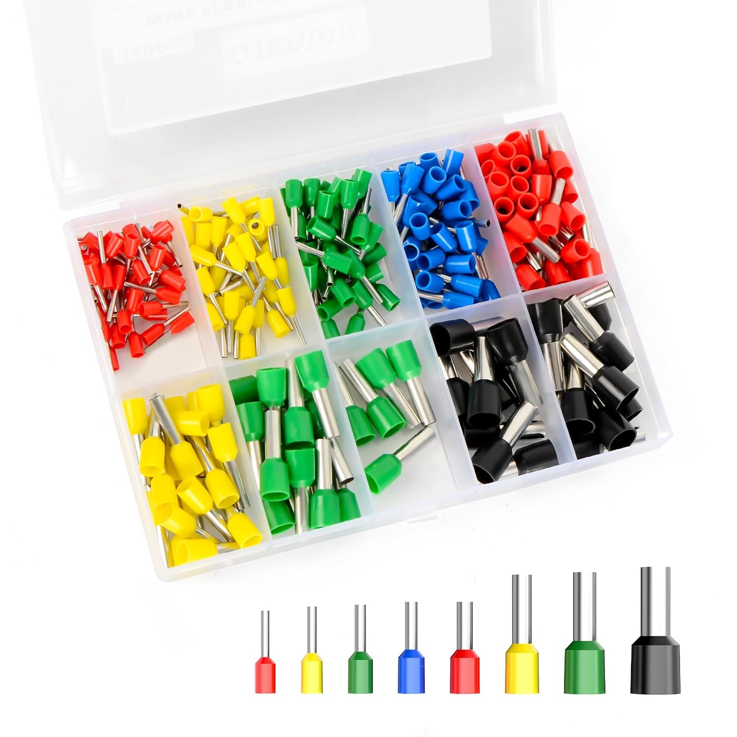260Pcs Wire Ferrules Terminals Kit, AWG 22-8 Ferrule Crimping Tool Kit ...