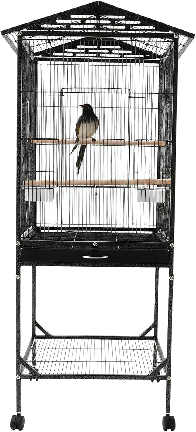 Amazon.com : Large Bird Cage, Movable Pet Bird Flight Cages with Wheels ...