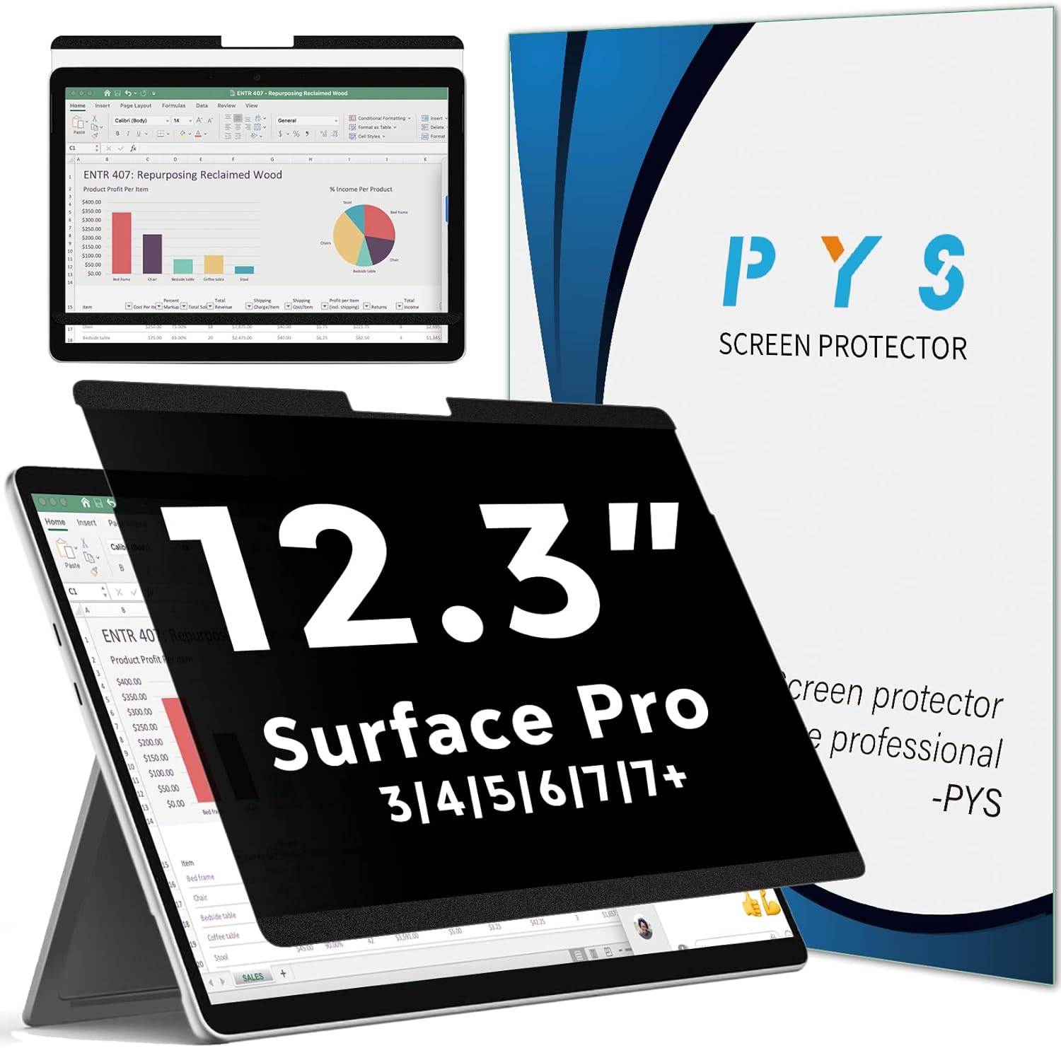 Amazon.com: PYS Magnetic Privacy Screen for Microsoft Surface Pro 7 ...