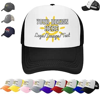 Amazon.com: Custom Trucker Hat Design Your Own Logo, Personalized ...
