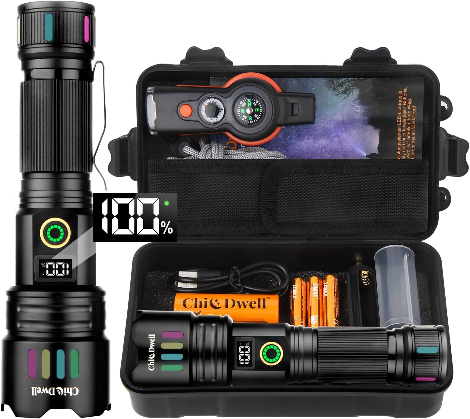 ChicDwell Torches LED Super Bright,300000 Lumen Rechargeable Torch ...