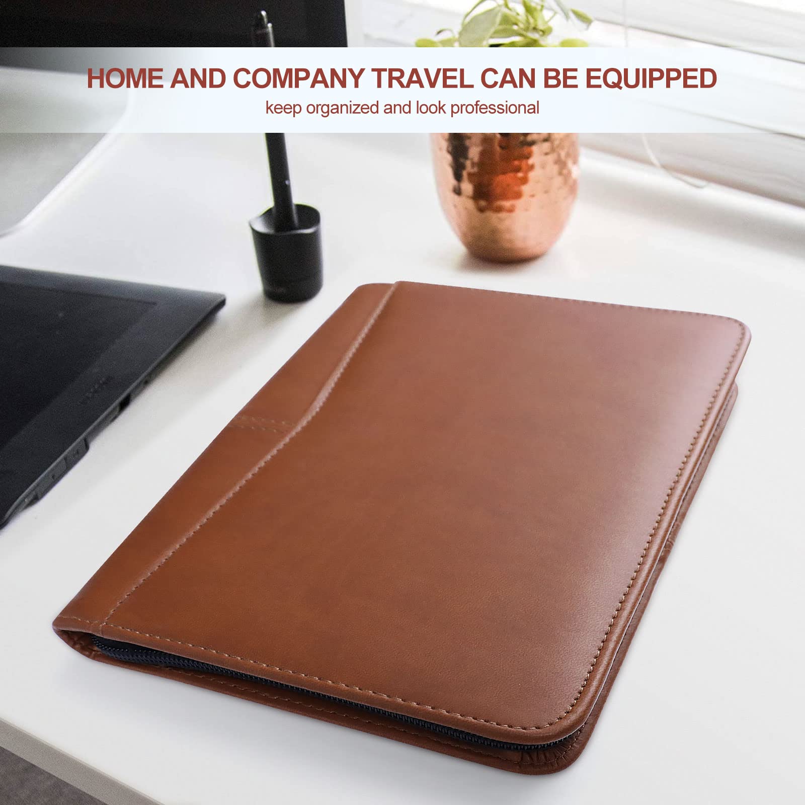 Snapklik.com : Godery Padfolio/Portfolio, Leather Zippered Padfolio ...
