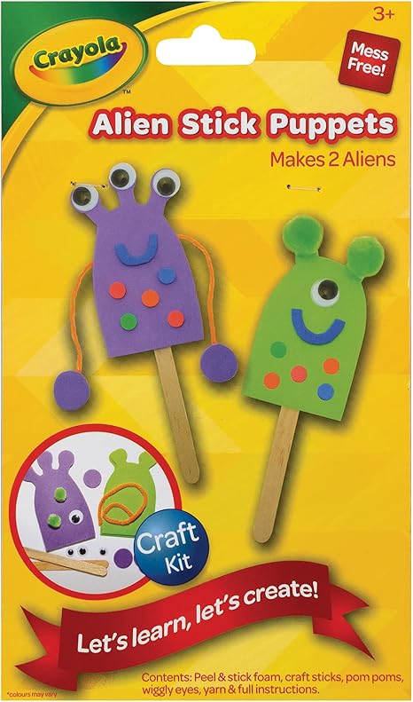 Amazon.com: Crayola Alien Stick Puppets Kit : Toys & Games