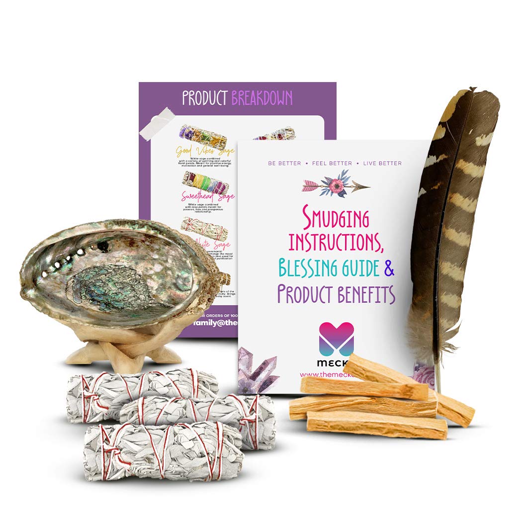 Buy MECKA Beginner's Smudge Kit Gift Set - 3 California White Sage, 4 ...