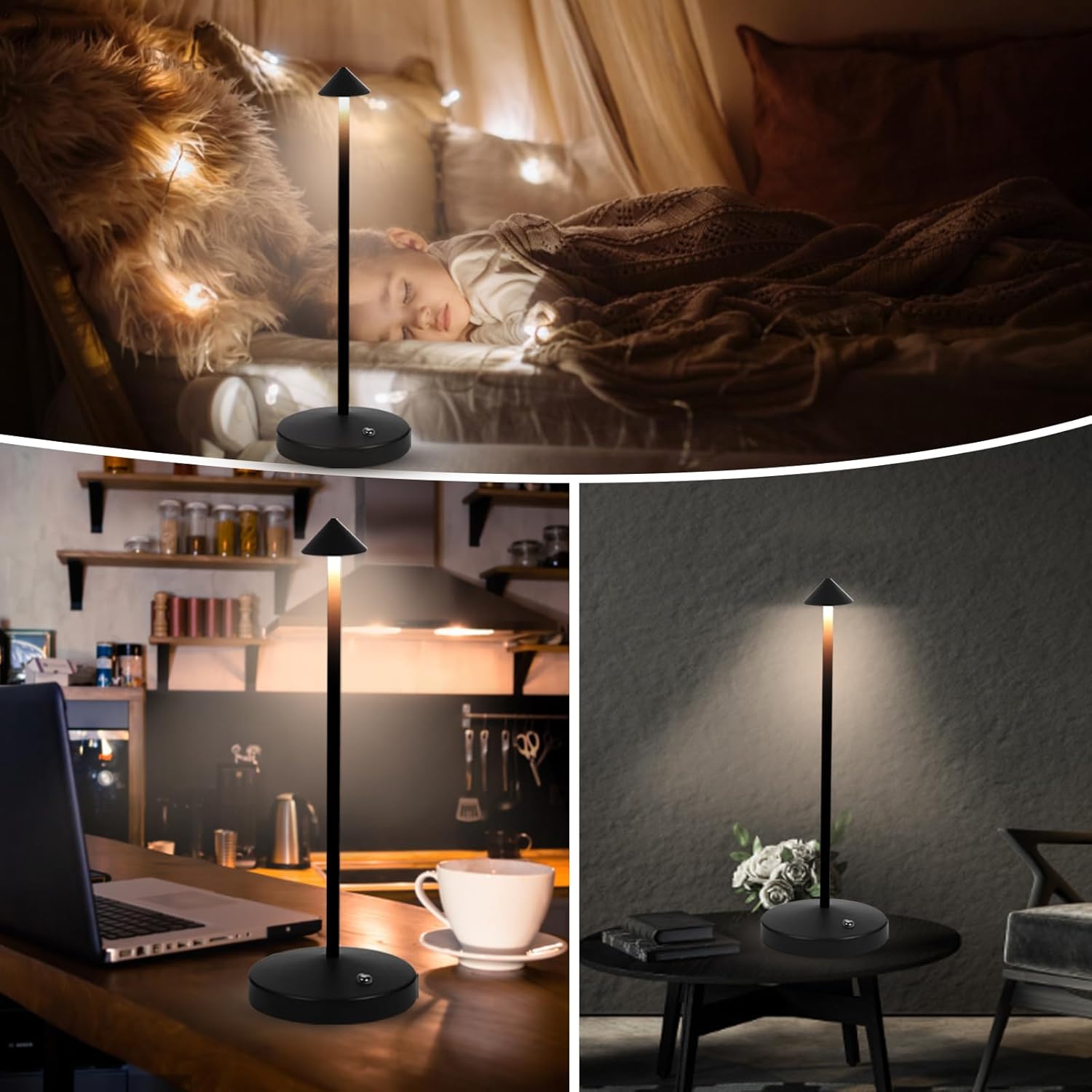 SUNLIGTGO Portable LED Cordless Table Lamps 2 Pack, 5500mAh ...