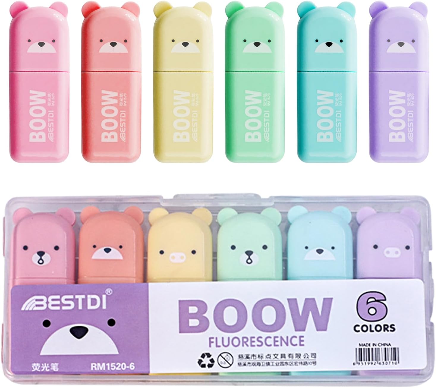 Valicaer 6 Colours Mini Highlighter Pens Set Pastel Highlighters Cute ...