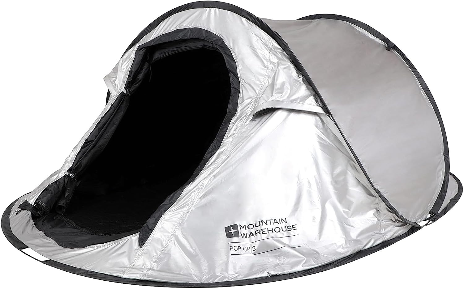 Mountain Warehouse Black Out Pop-Up Double Skin 3 Man Tent -Silver ...