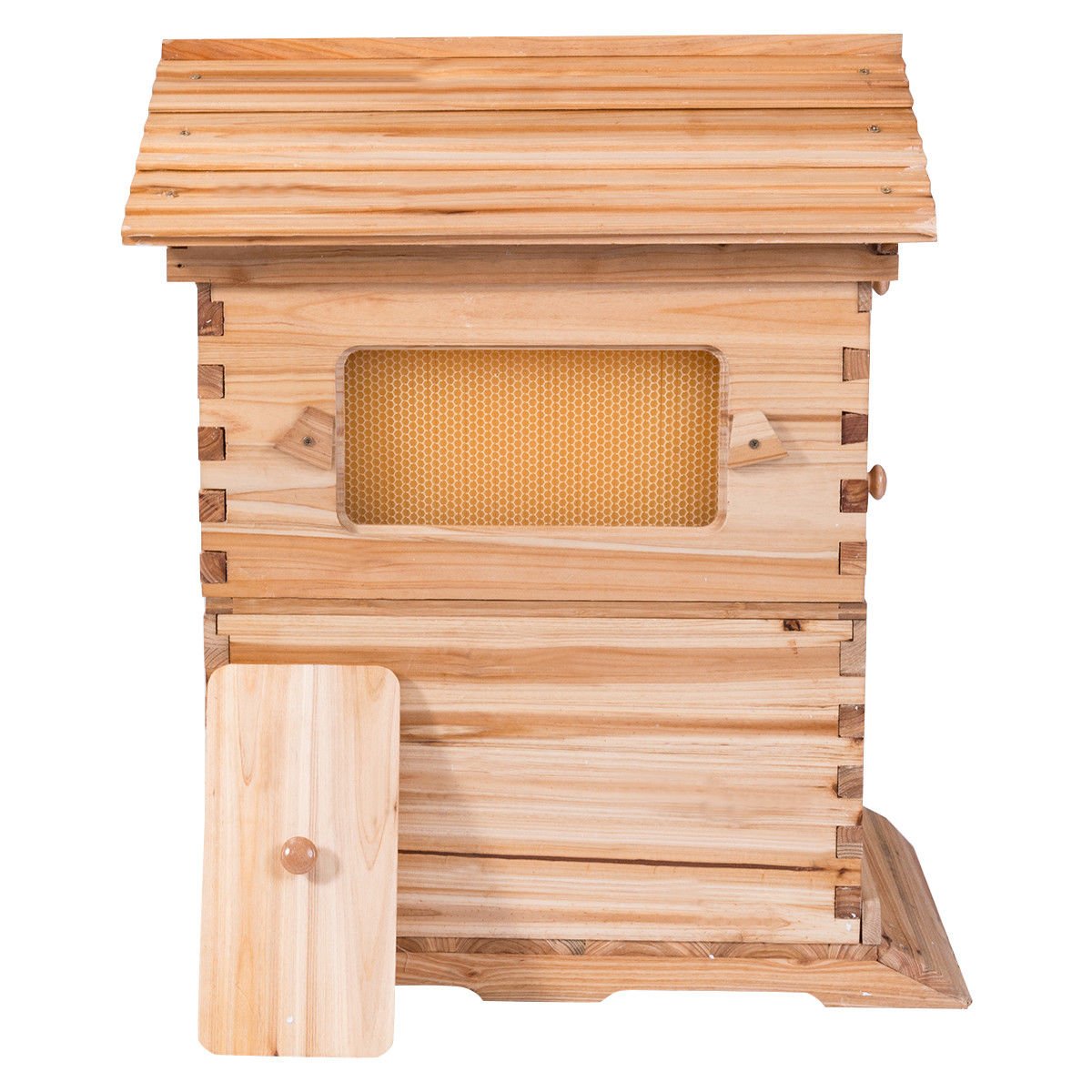 Goplus Beehive Frames Flow Honey Wooden Beehive House Bulk Automatic ...