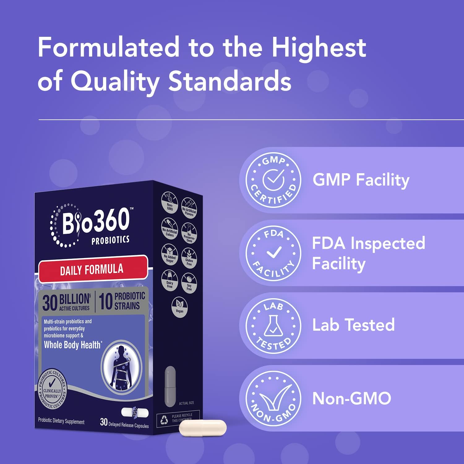 Bio360 Fórmula diaria de probióticos, prebióticos y probióticos para ...