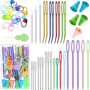Amazon.com: 50 PCS Darning Needles for Yarn, Yarn Needle Set for ...