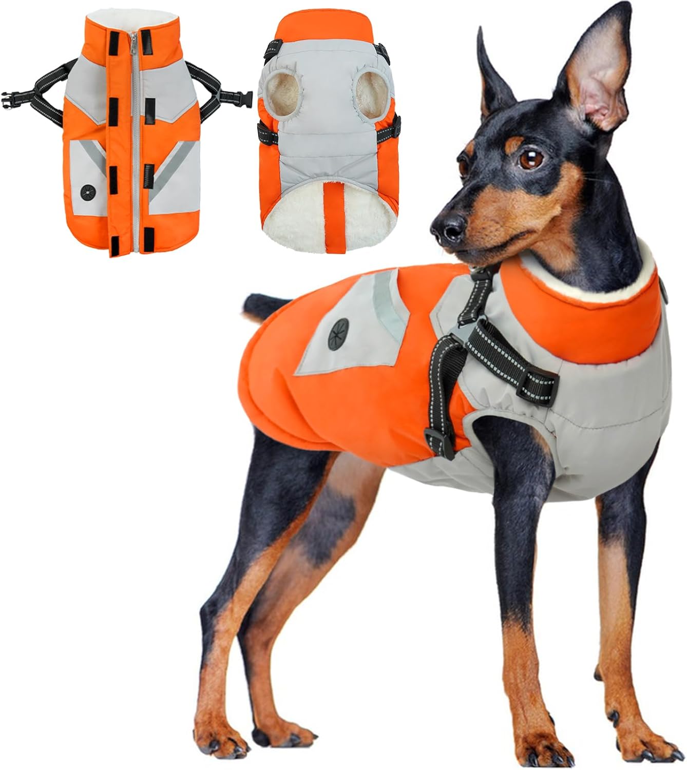 Small Dog Coat, Puppy Coat Dog Winter Jacket with Harness Warm Dog ...