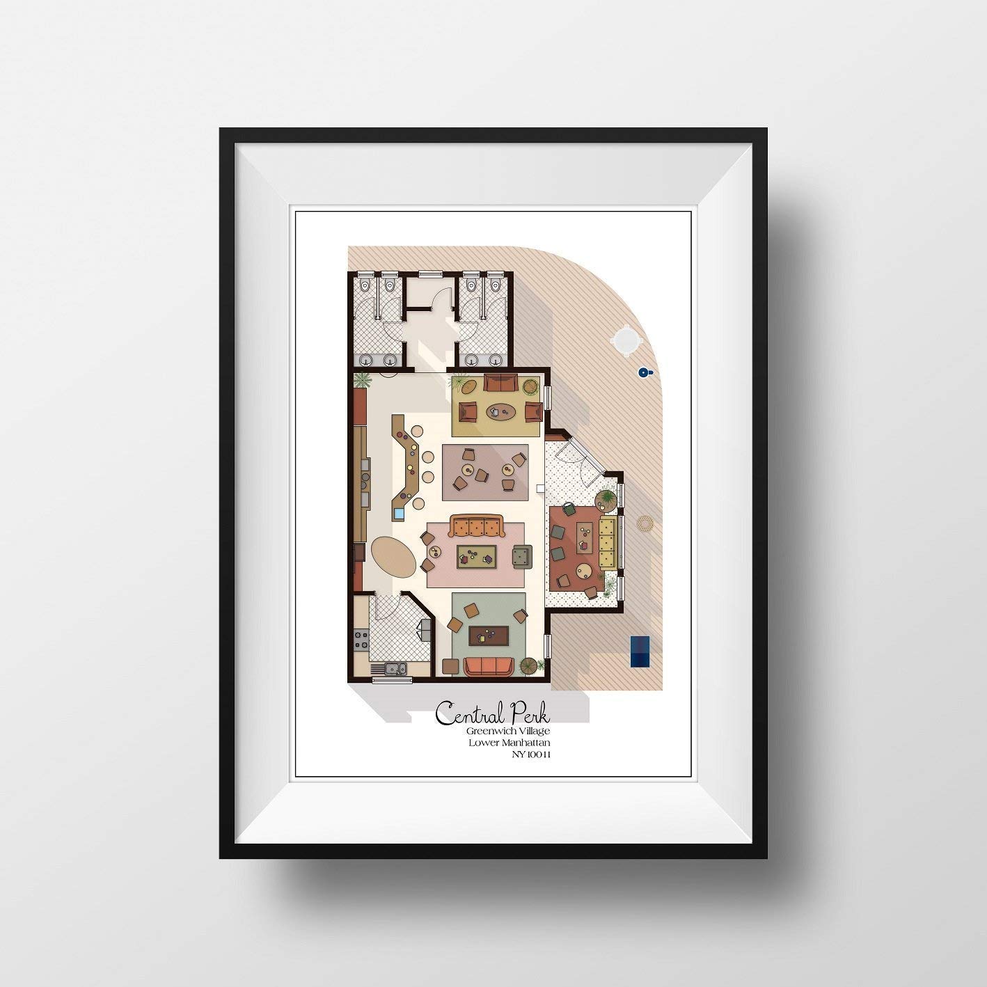 Amazon.com: Central Perk Cafe Floor Plan - Friends TV Show Layout ...