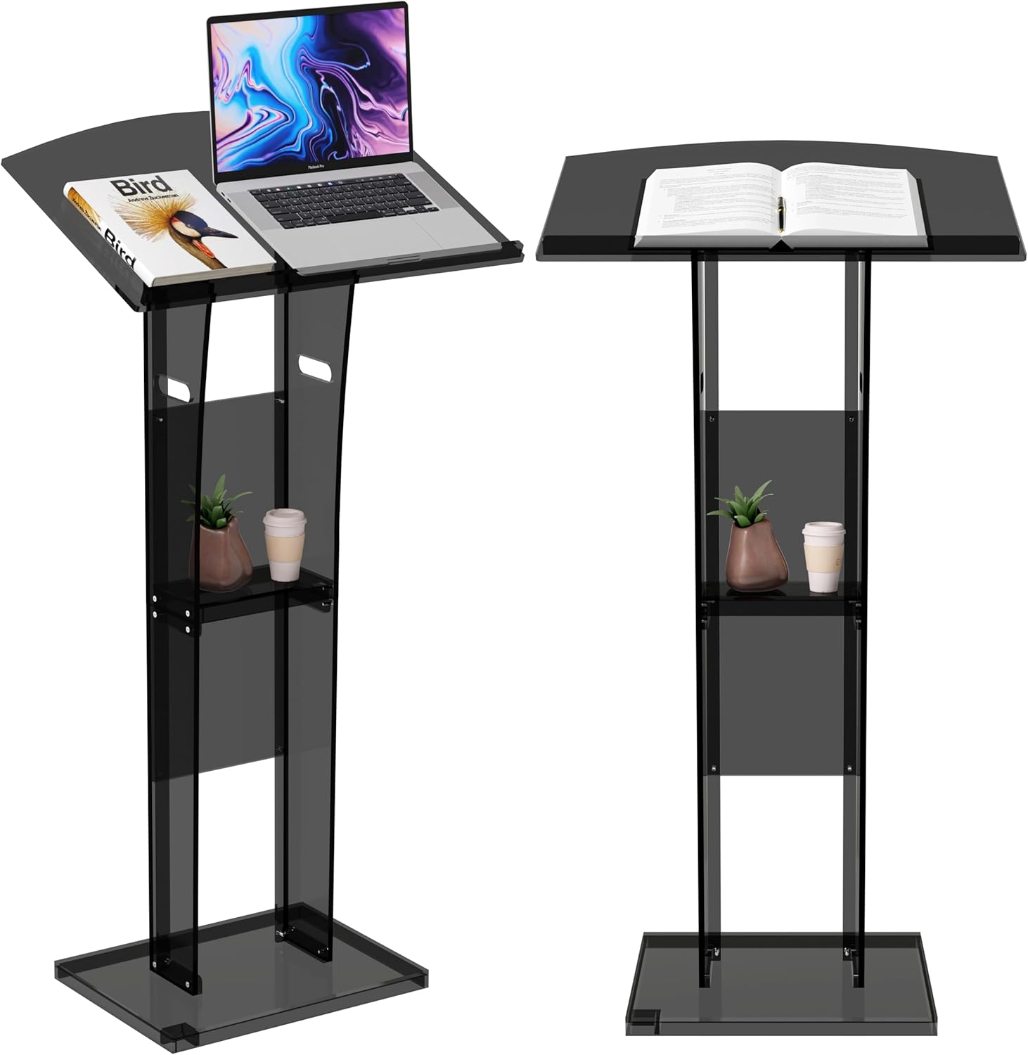 Space Black Acrylic Podium Pulpit Stand | Modern Deisgn Portable Church ...