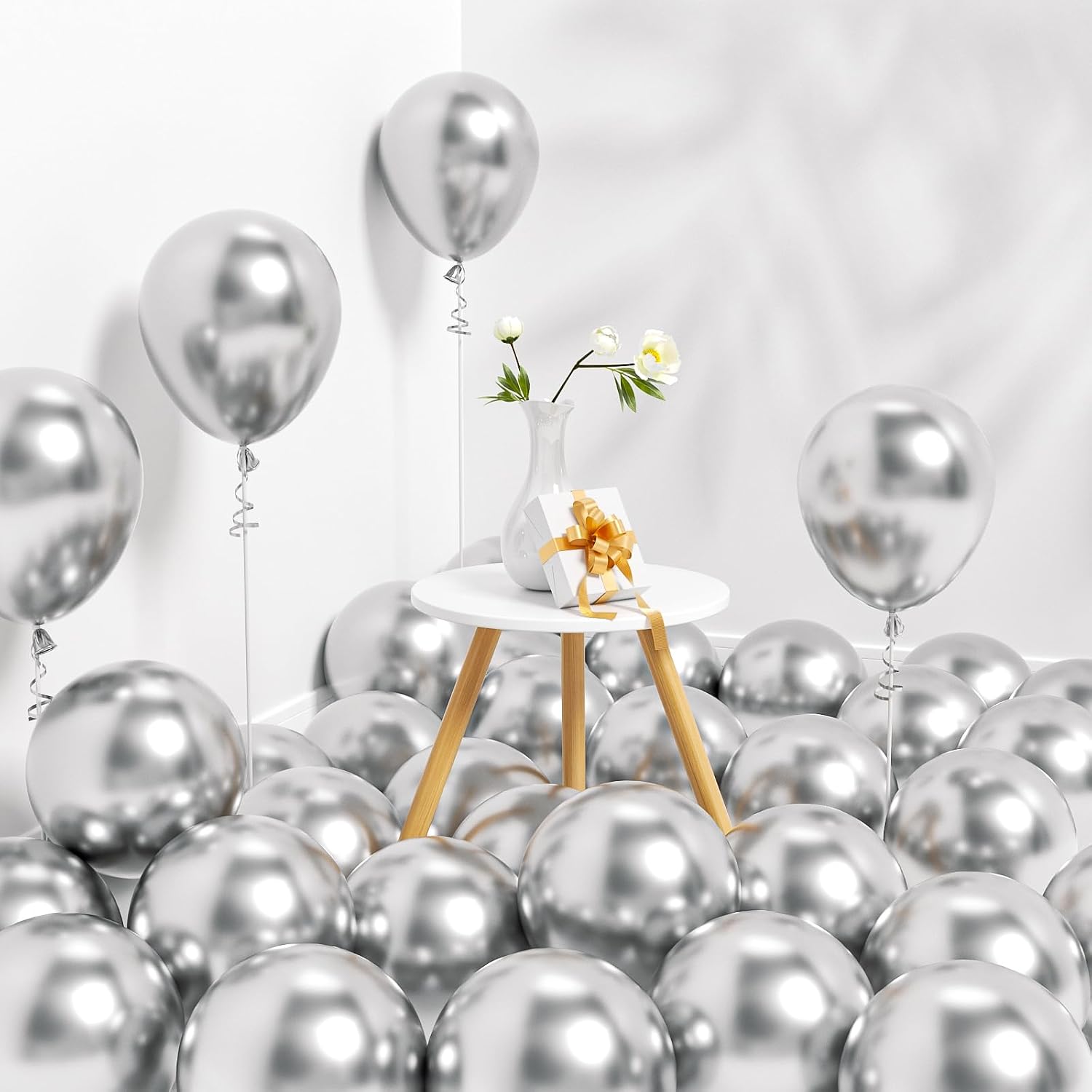 Amazon.com: 132pcs 5inch Silver Balloons, Small Latex Balloons for ...