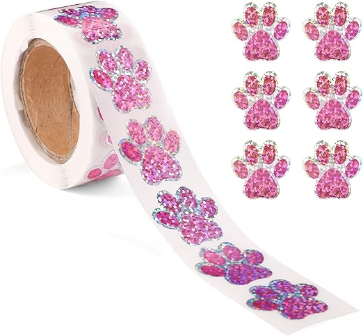 Amazon.com: XIHIRCD 500pcs Puppy Paw Stickers, 1 Inch Self-Adhesive ...