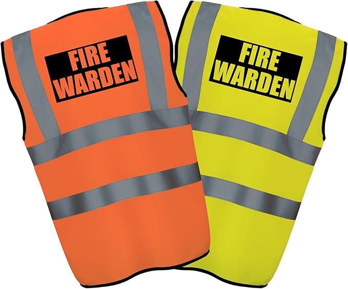 FIRE WARDEN - Hi Vis Hi Viz High Visibility Reflective Safety Vest ...