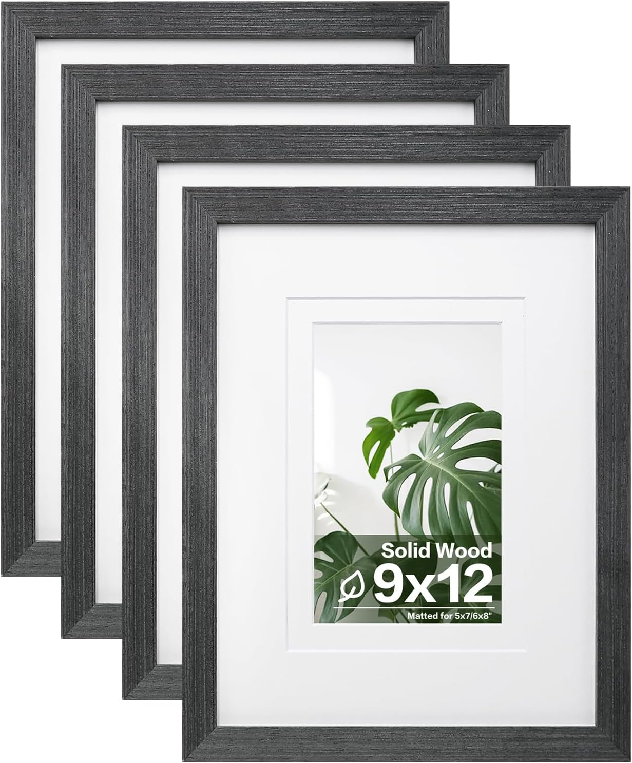 Amazon.com - Egofine 9x12 Picture Frames Set of 4, Made of Solid Wood ...