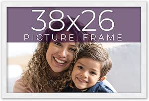 Amazon.com - 38x26 White Frame Solid Pine Wood Picture Frame Width 0.75 ...