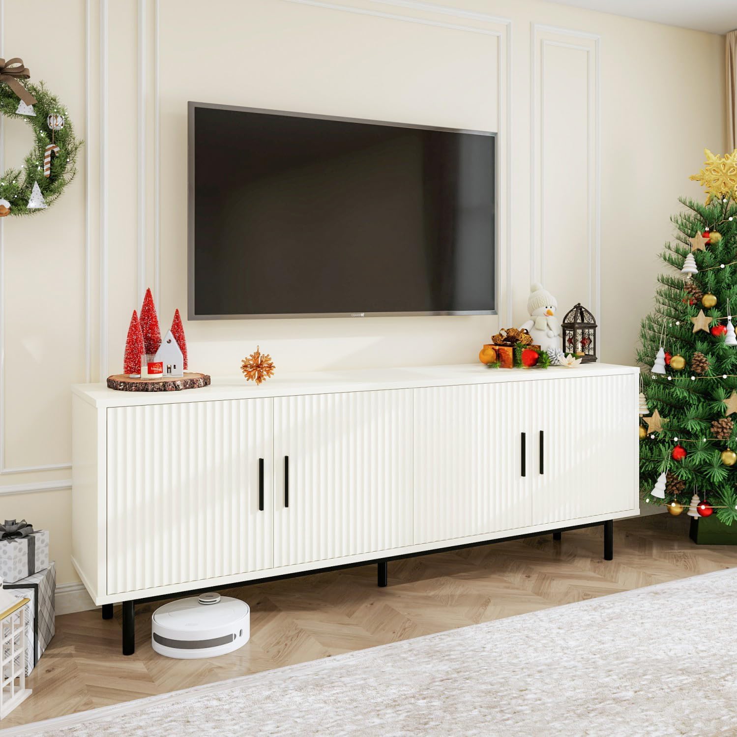 Amazon.com: Fluted Corner TV Stand - 43 Corner Entertainment Center ...