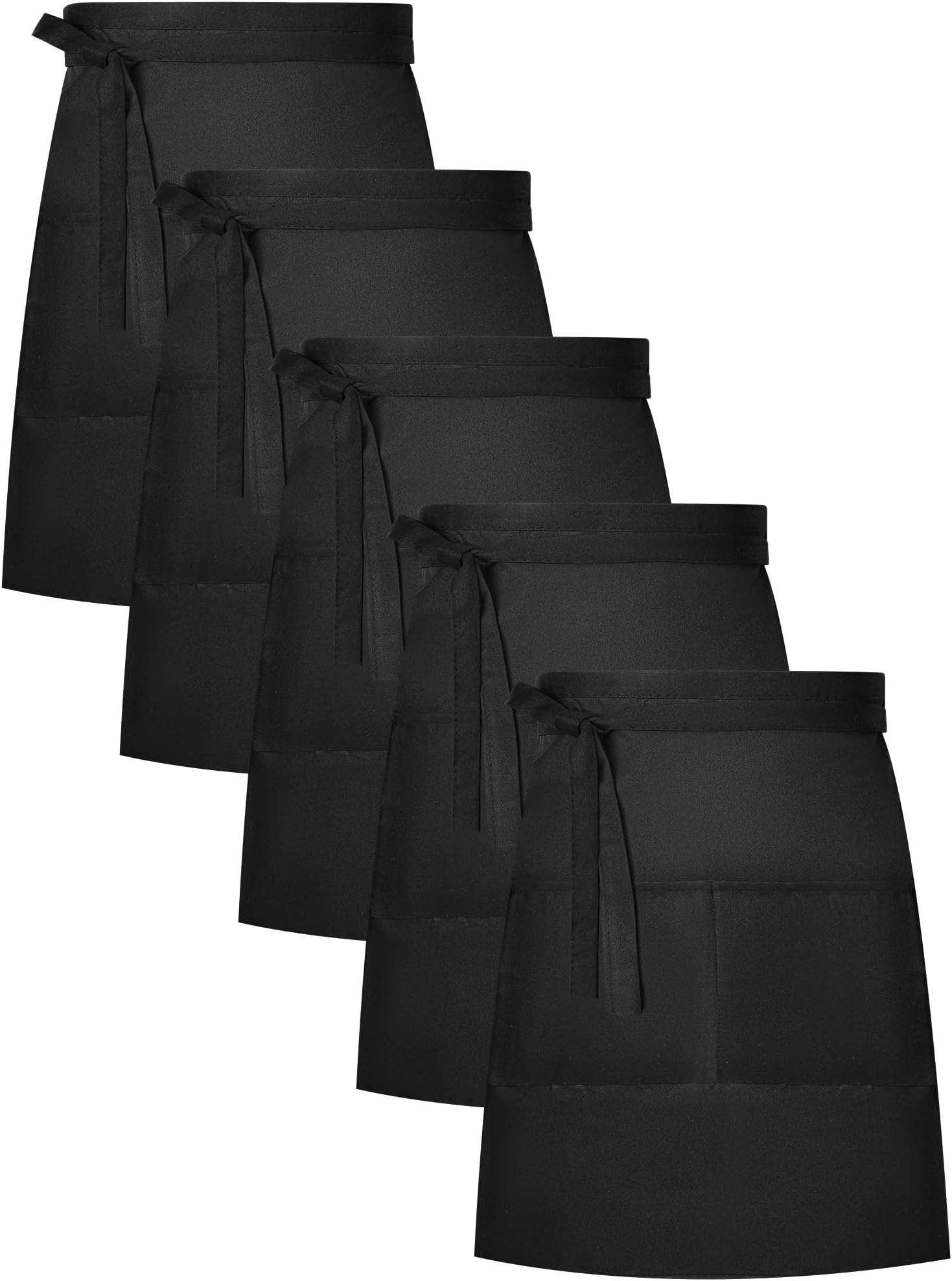 Amazon.com: Twistover 5 Pack Half Bistro Aprons with 2 Pockets Unisex ...