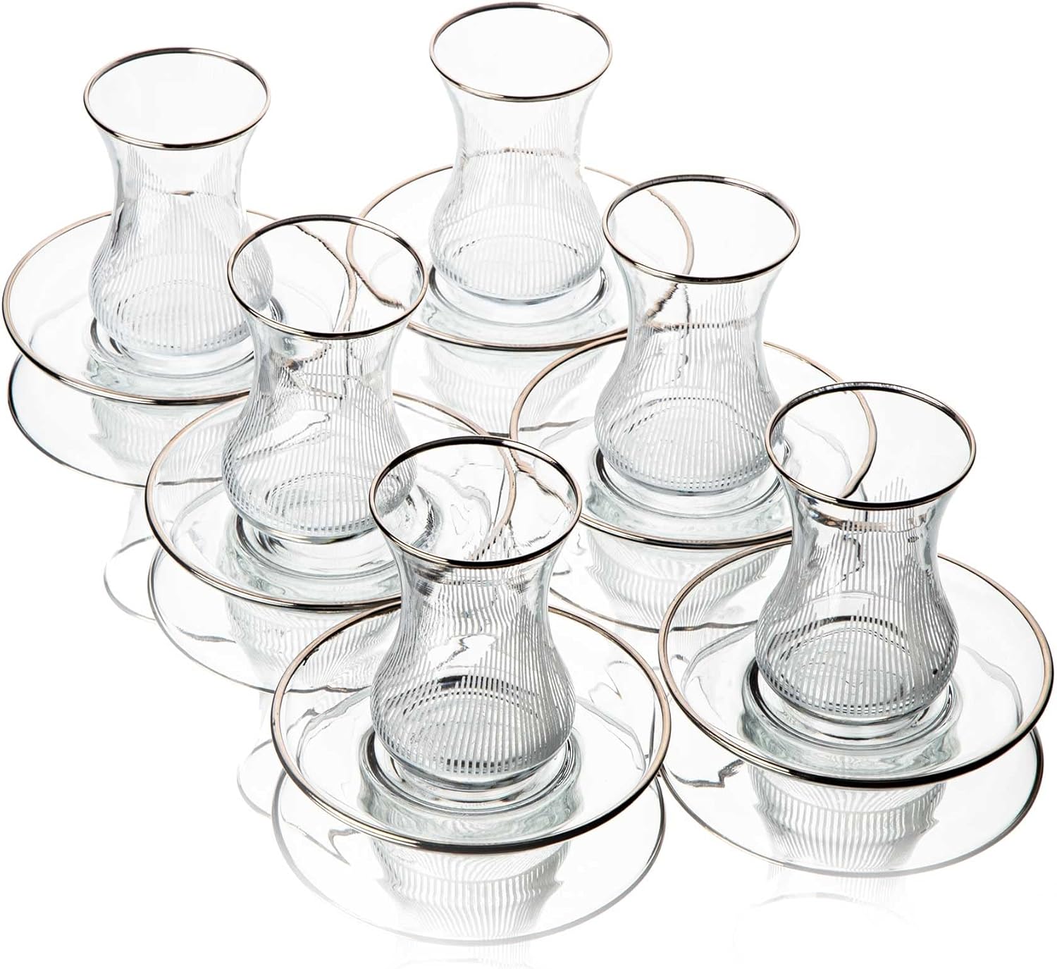 Amazon.com | TINSELGLASS Patterned Turkish Tradintional Tea Glass Set ...