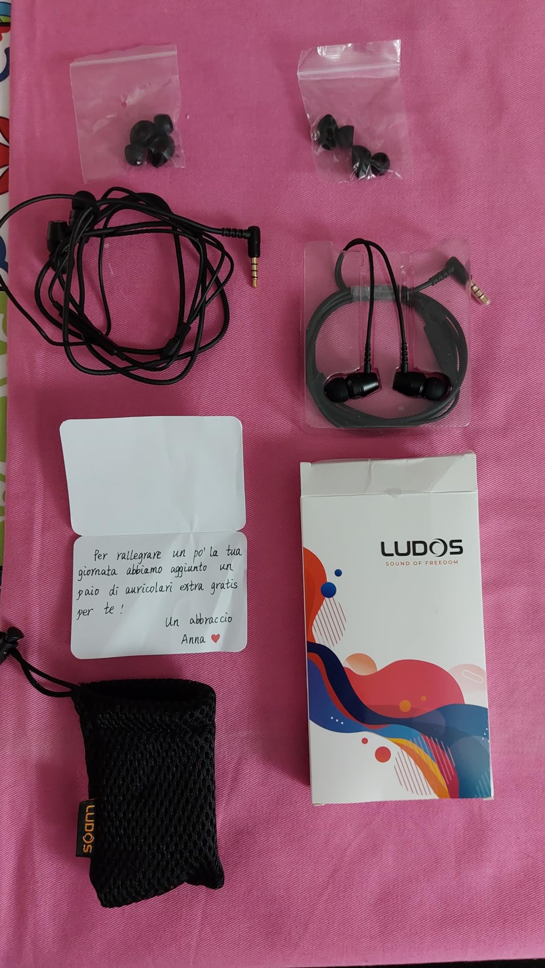 LUDOS OMNITONE Auricolari In-Ear Cuffie, Cuffiette con Filo e Microfono ...