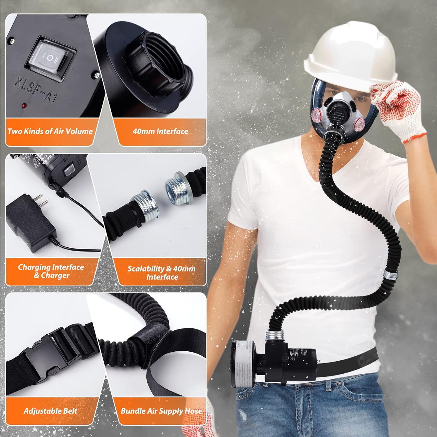 Buy HANUU Reusable PAPR Respirator, Portable PAPR Respirator System ...