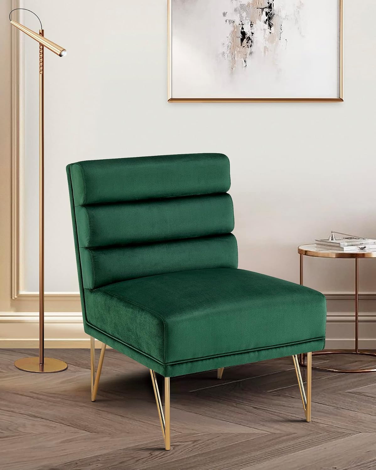 Amazon.com: Iconic Home Cali Slipper Accent Chair Velvet Upholstered ...