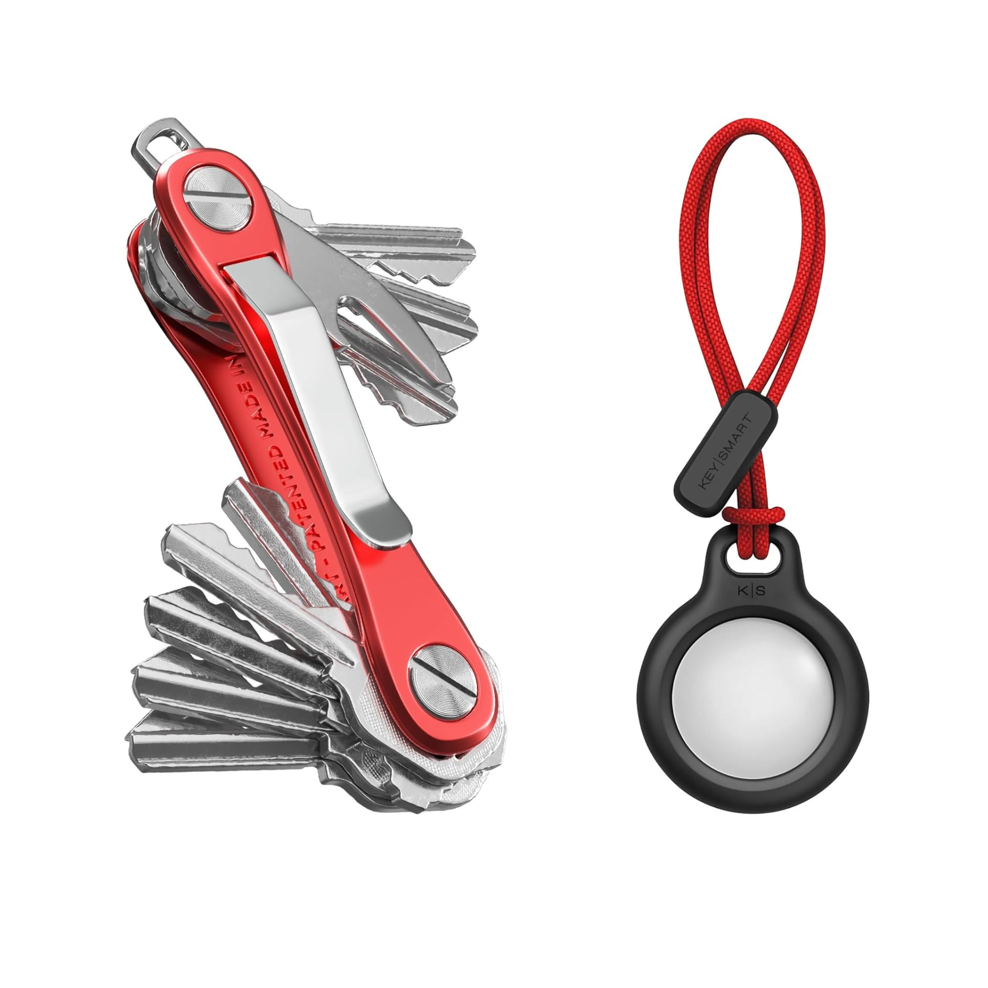 KeySmart Rugged Key Holder Red & AirClip - Amazon.com