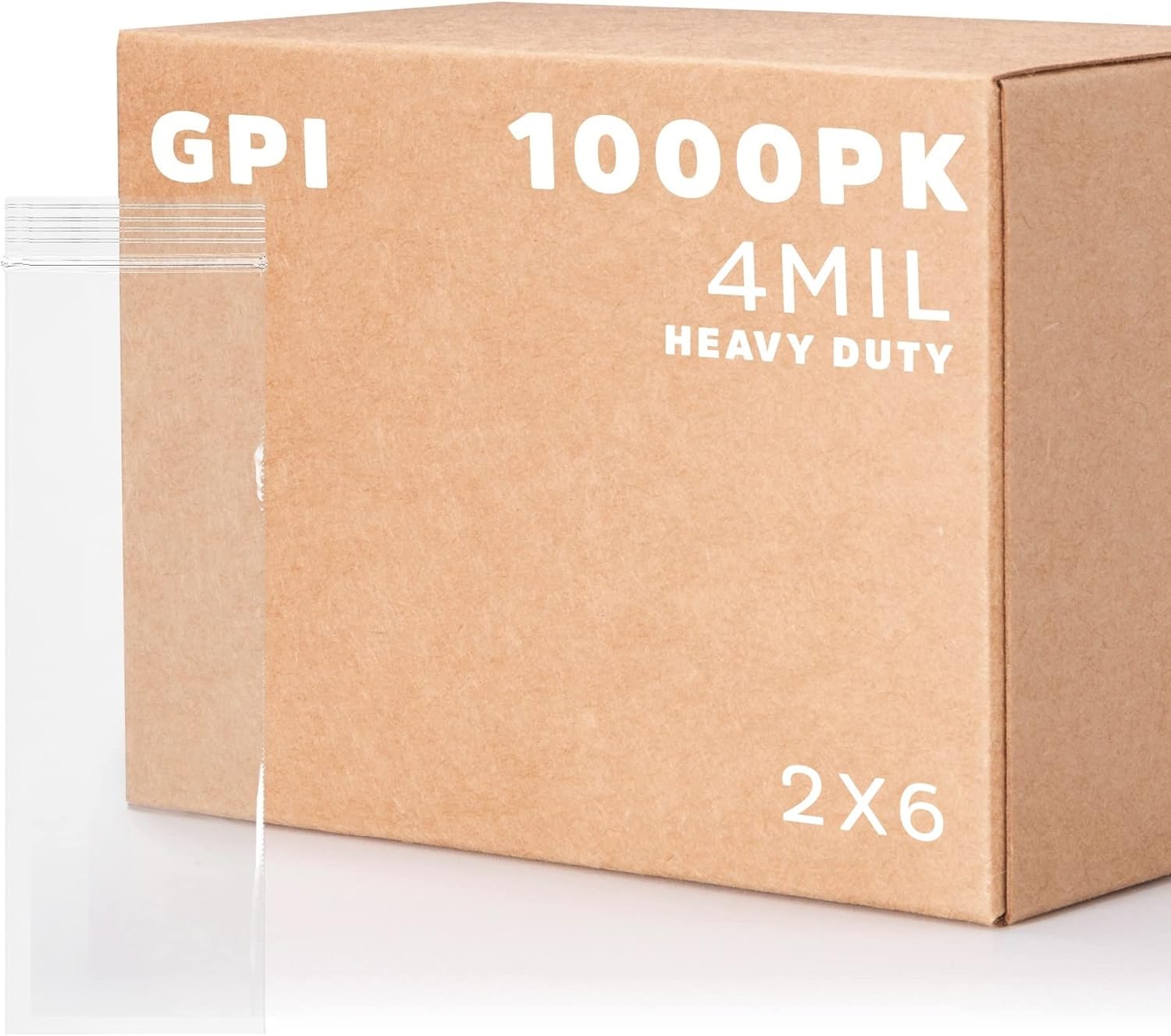 Amazon.com: GPI - 2" X 6" 1000 Count, Reclosable Zip Bags, Heavy-Duty 4 ...