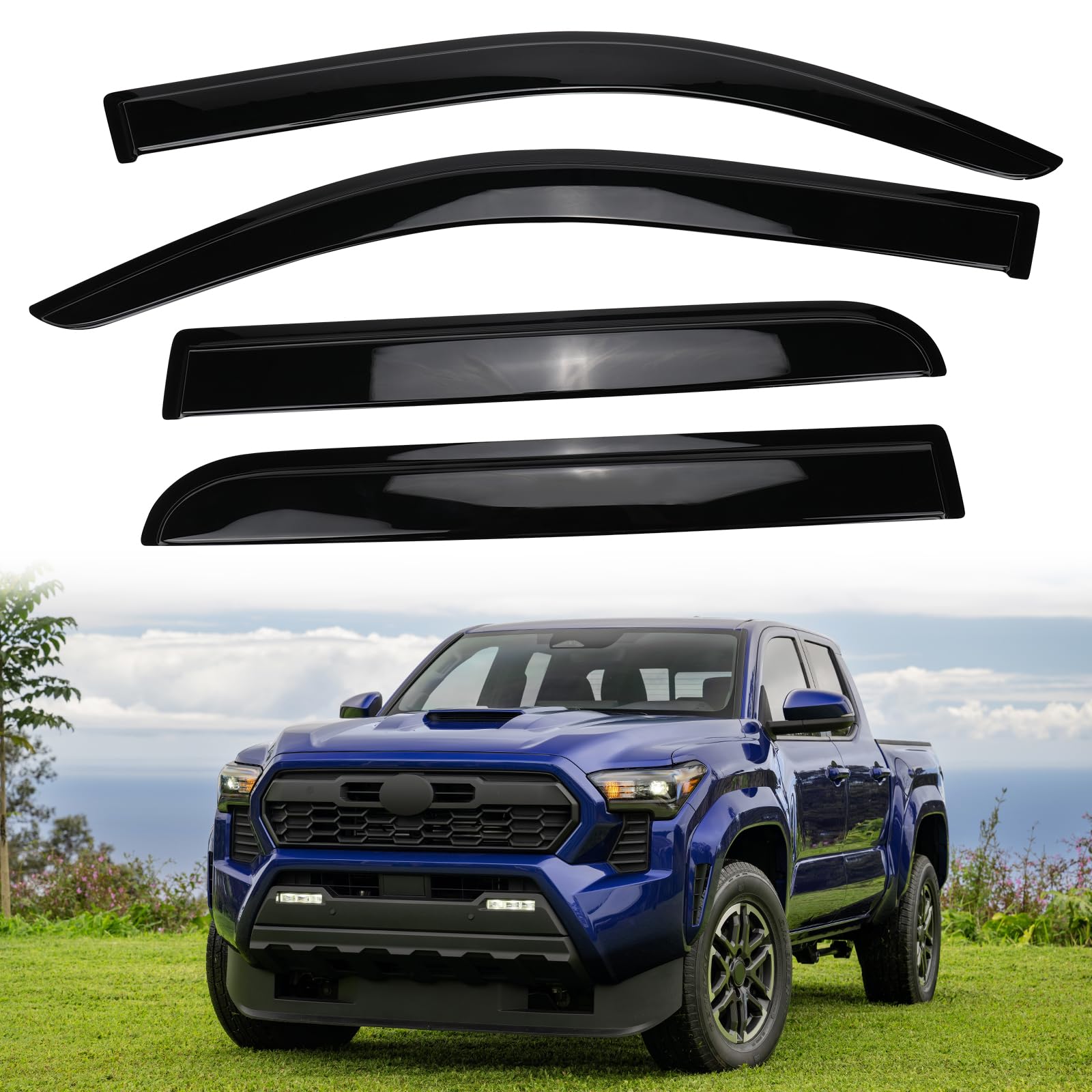 Amazon.com: Gpaentsn Exterior Side Rain Guards Compatible with Toyota ...