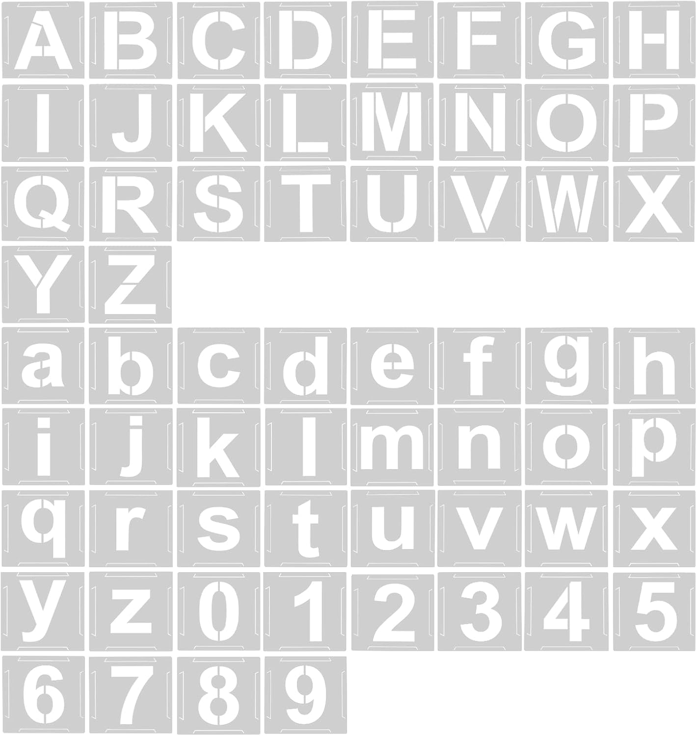 AIEX 62pcs Letter Number Stencils, Reusable Plastic Letter Number ...