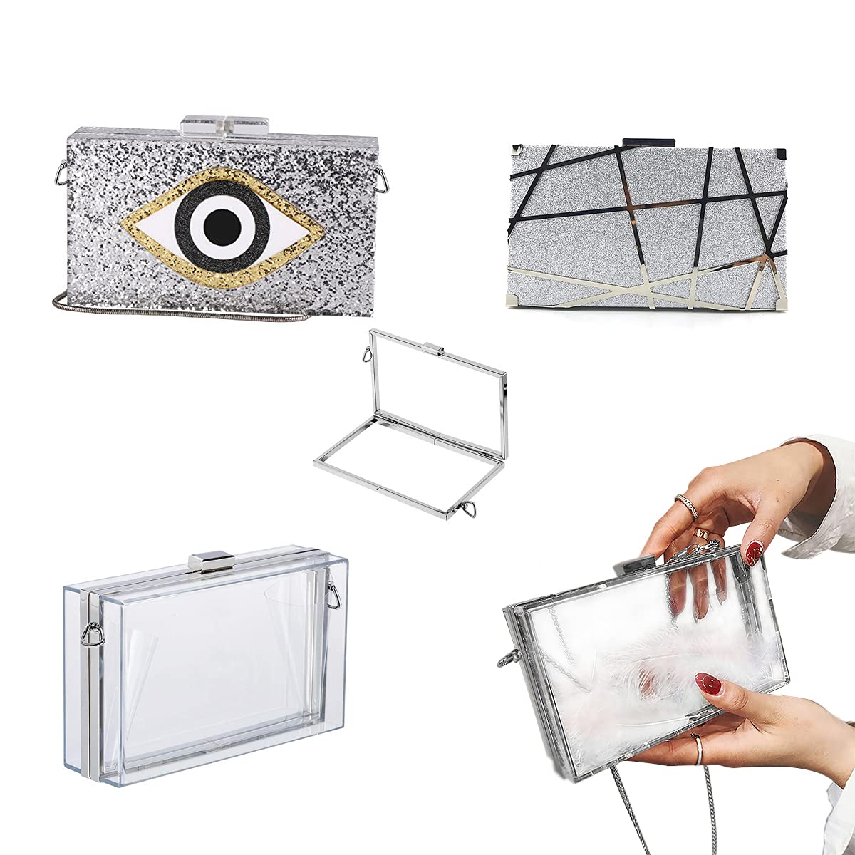 Snapklik.com : Resin Clutch Purse Mold Frame, Rectangular Metal Purse ...