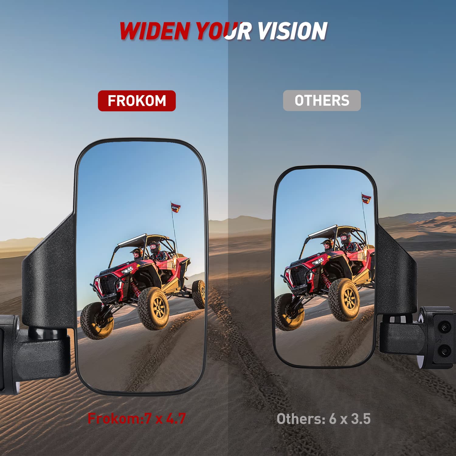 Polaris Ranger Breakaway Mirrors For Polaris Ranger & Can-Am Defender ...