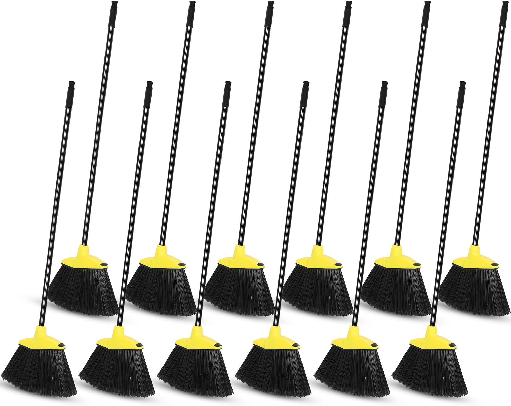Amazon.com: 12 Pcs Heavy Duty Broom Bulk 53 Inch Commercial Angle ...