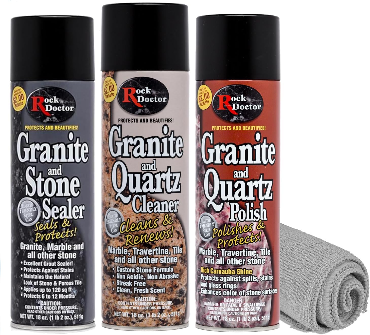 Amazon.com: Rock Doctor Granite & Quartz Cleaner Spray 18 oz. Can ...