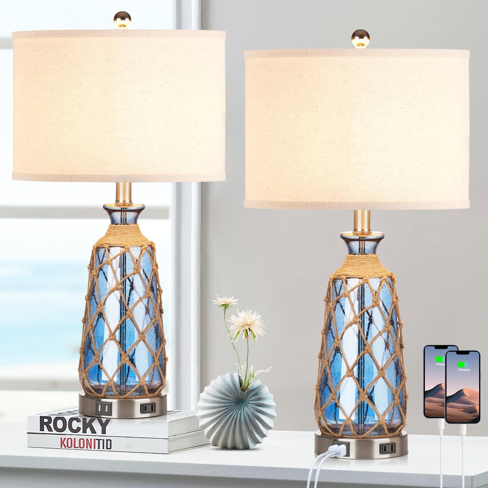 LITFAD Modern Bedside Table Lamp 1 Light Lighthouse LED Reading Light ...