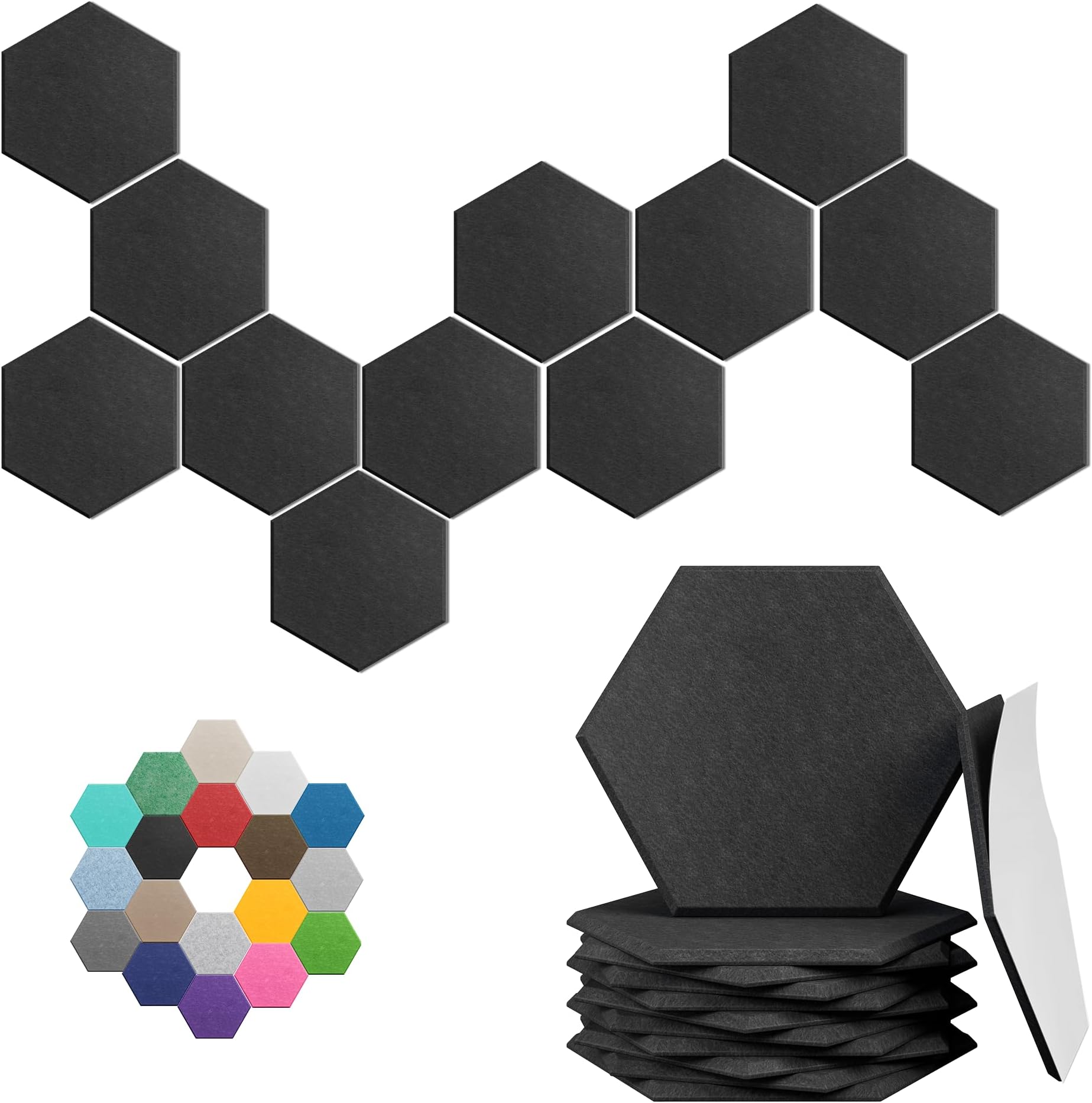 Amazon.com: Hexagonal Acoustic Panels-12 Pack High-Density Sound ...