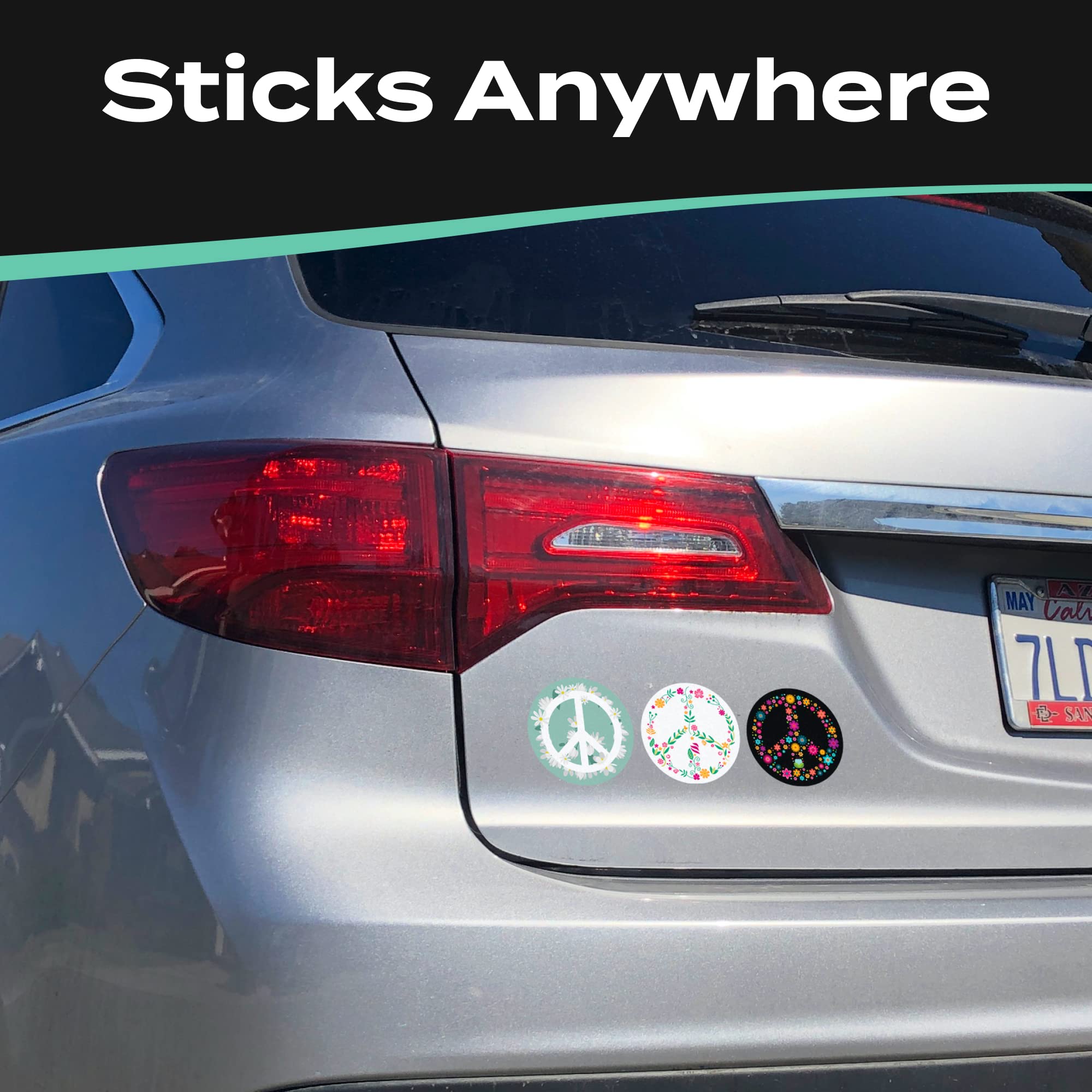 Snapklik.com : Stickios Peace Stickers - Hippie Floral Bumper Stickers ...